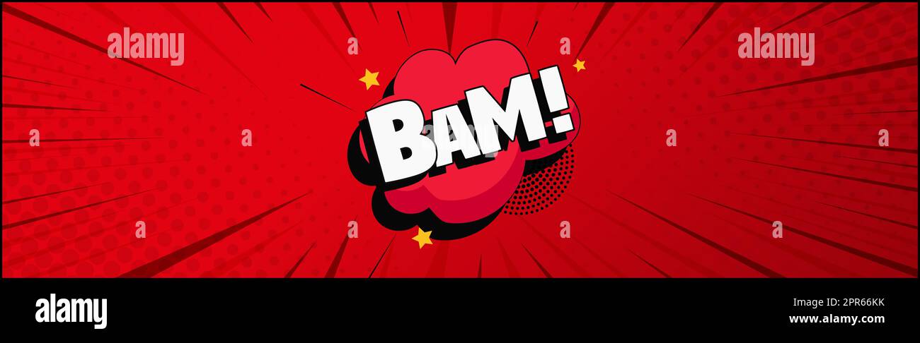 Comic lettering BAM on white background - Vector illustration Stock ...