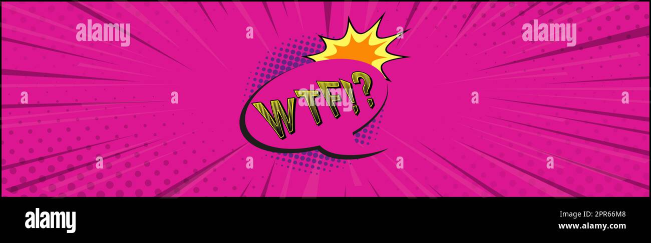 Comic zoom inscription WTF on a colored background - Vector ...