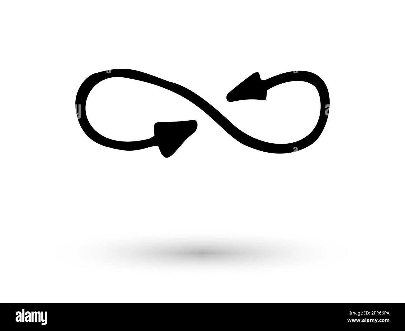 Infinity symbol arrows, hand drawn ink brush. Thin line scribble icon ...