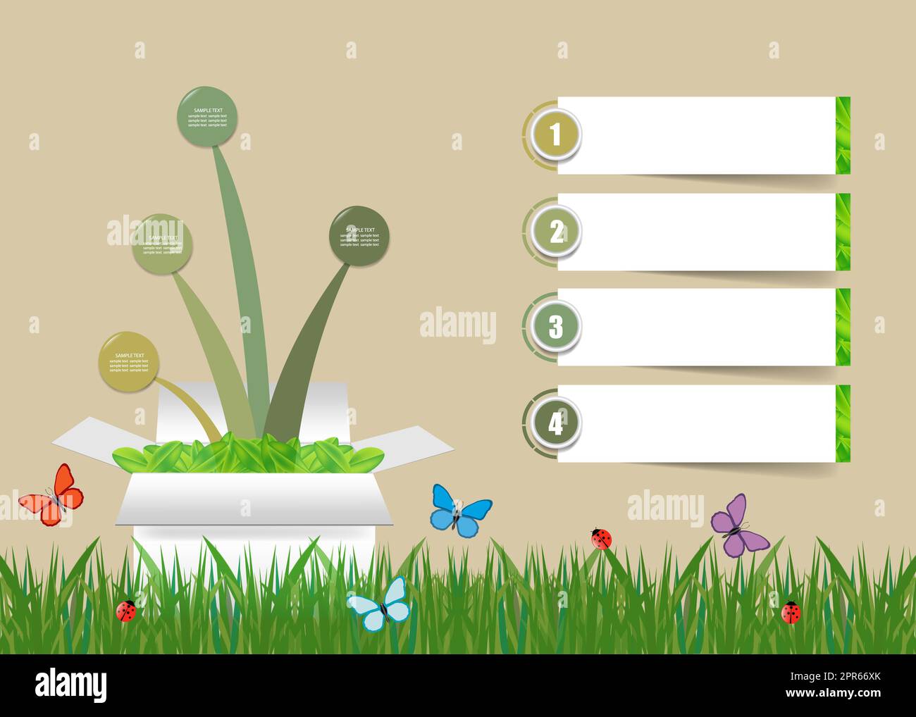 Ecological infographics vector showing graph of four circle growing out ...