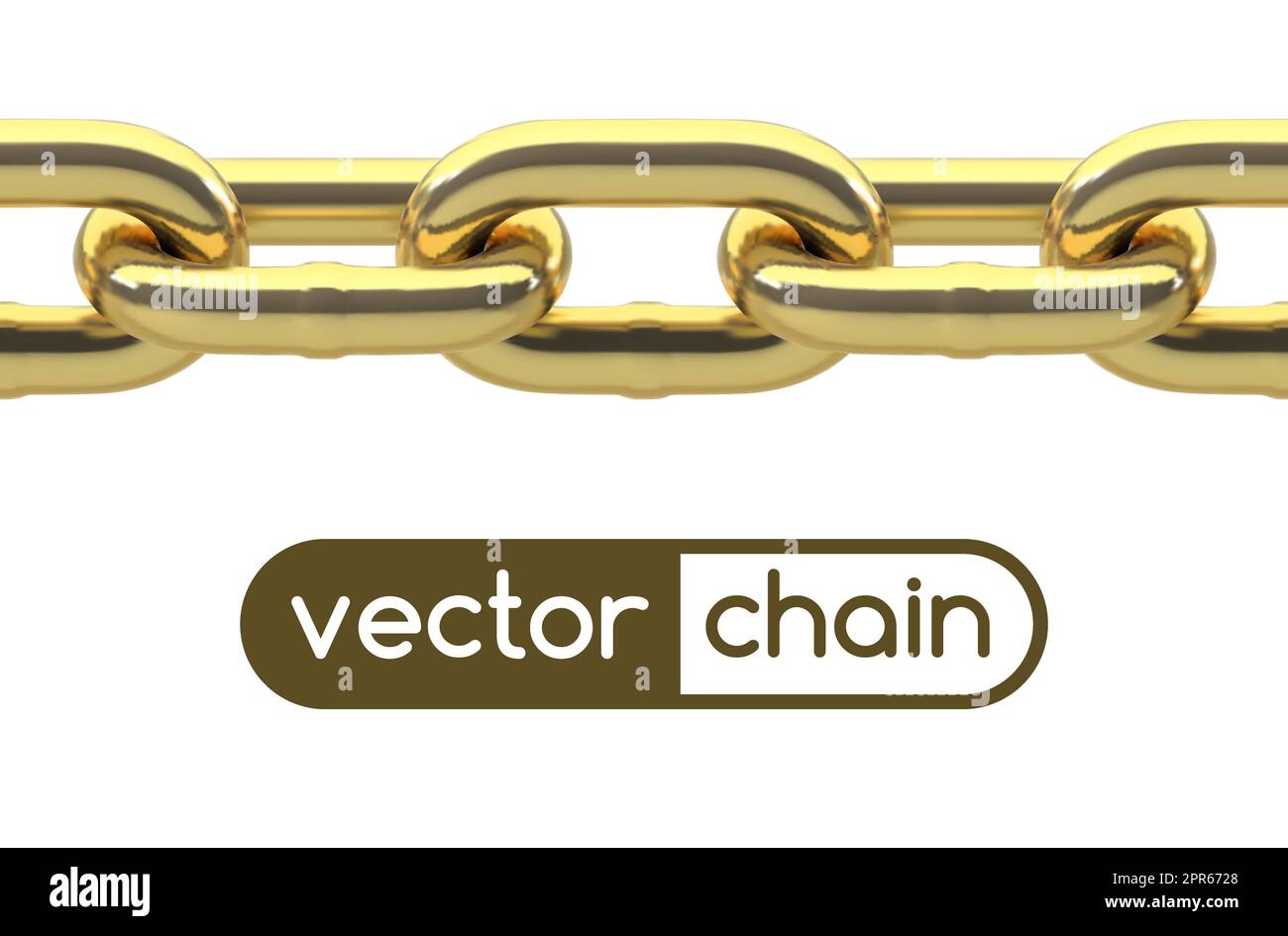 Seamless oval link chain set in gold isolated on white Stock Photo - Alamy