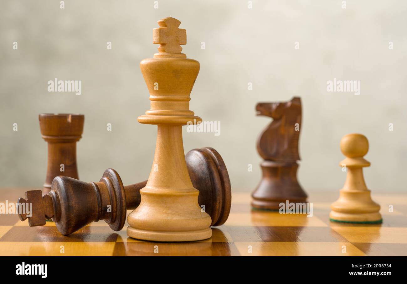 Concept with chess pieces - Checkmate Stock Photo - Alamy