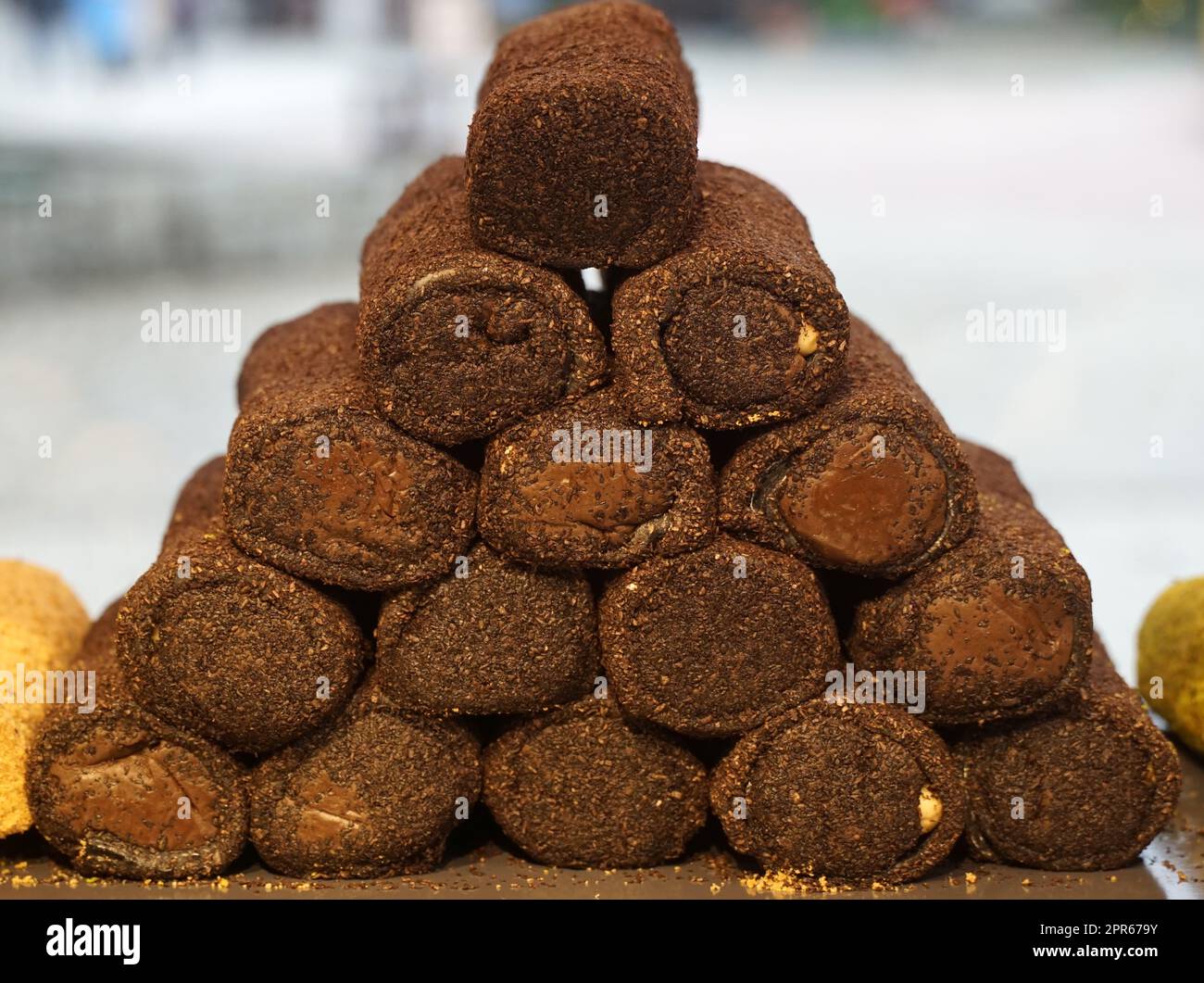 Traditional Turkish Delight on a display for sale Stock Photo - Alamy