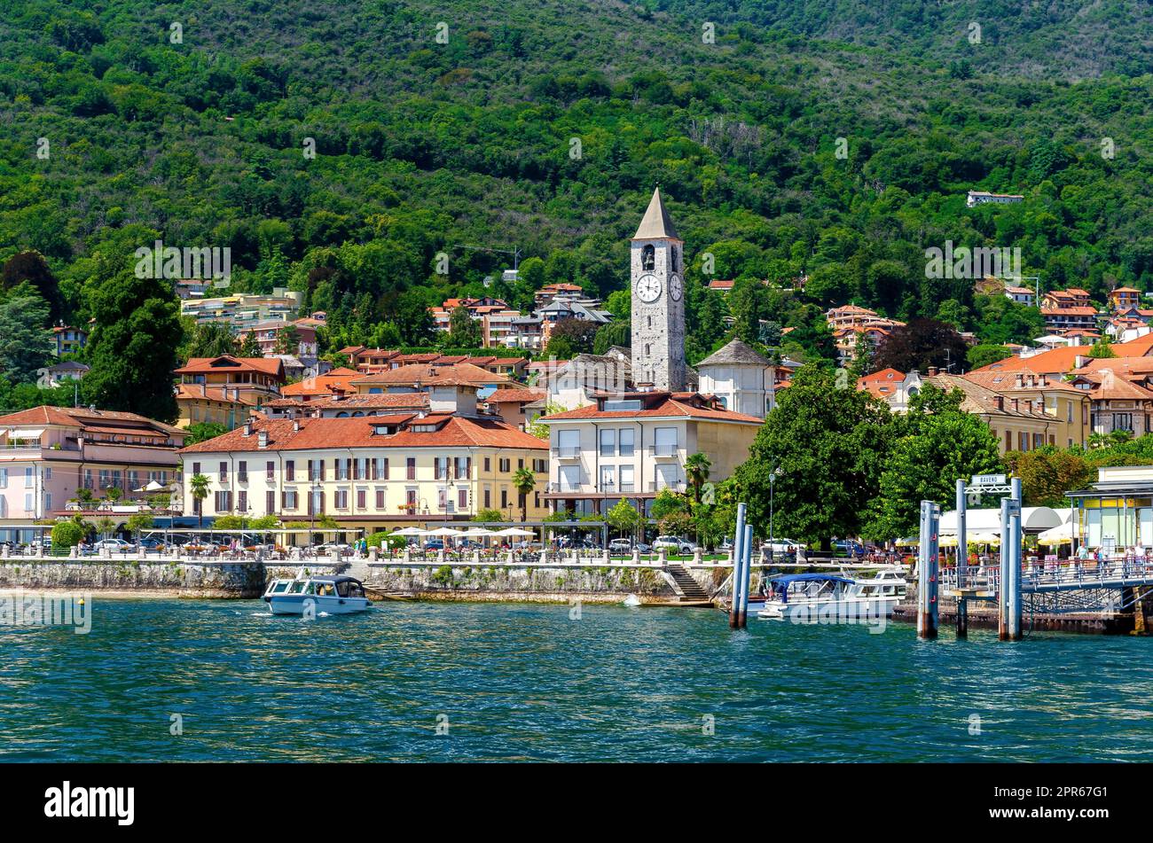 Port of Baveno on Lake Maggiore (Lago Maggiore) in the Piedmont in ...