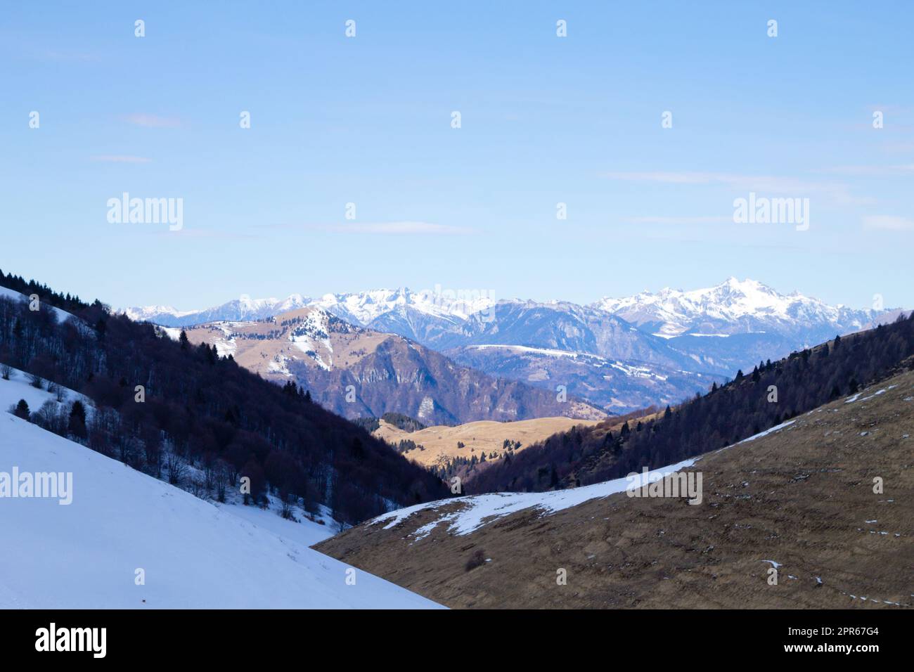 Cesen mount landscape. Italian Alps panorama Stock Photo - Alamy