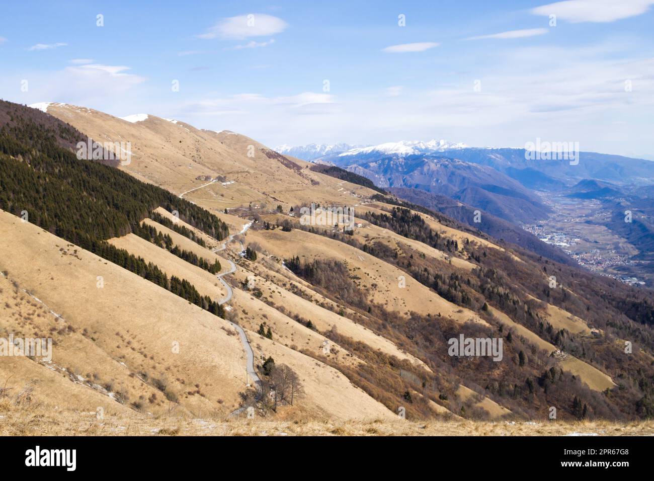Cesen mount landscape. Italian Alps panorama Stock Photo - Alamy