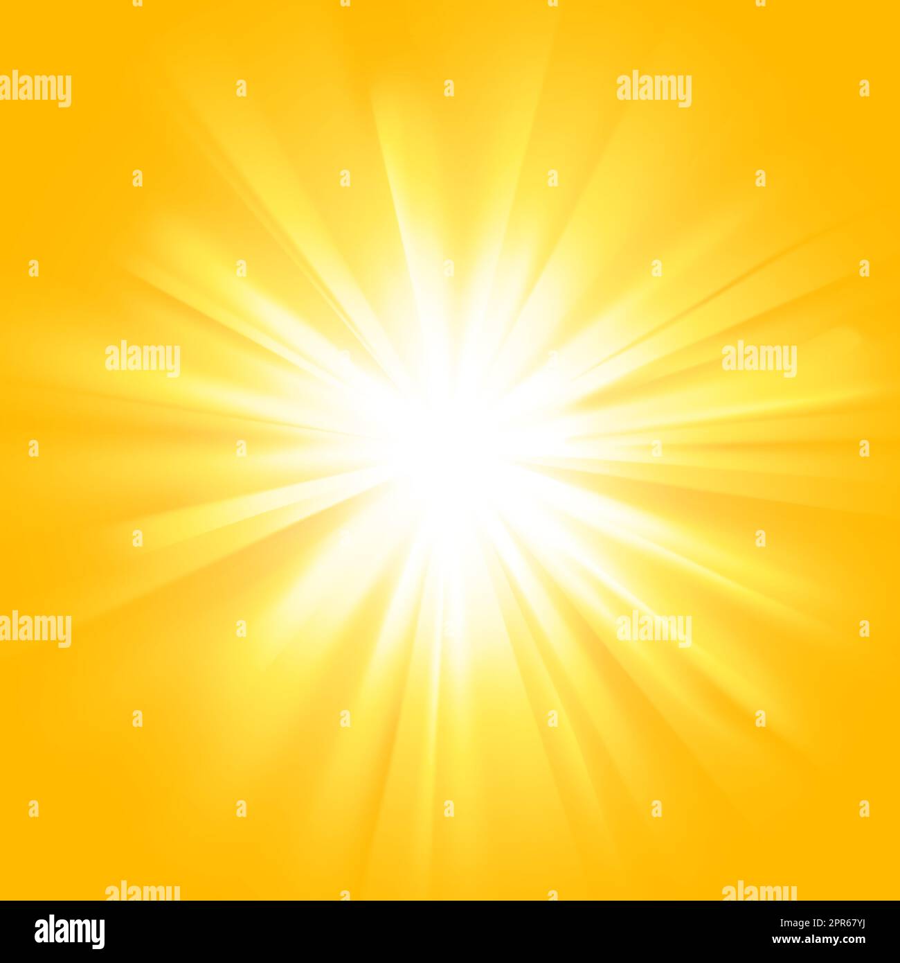 Yellow sun rays with orange flare. Glaring effect with transparency ...