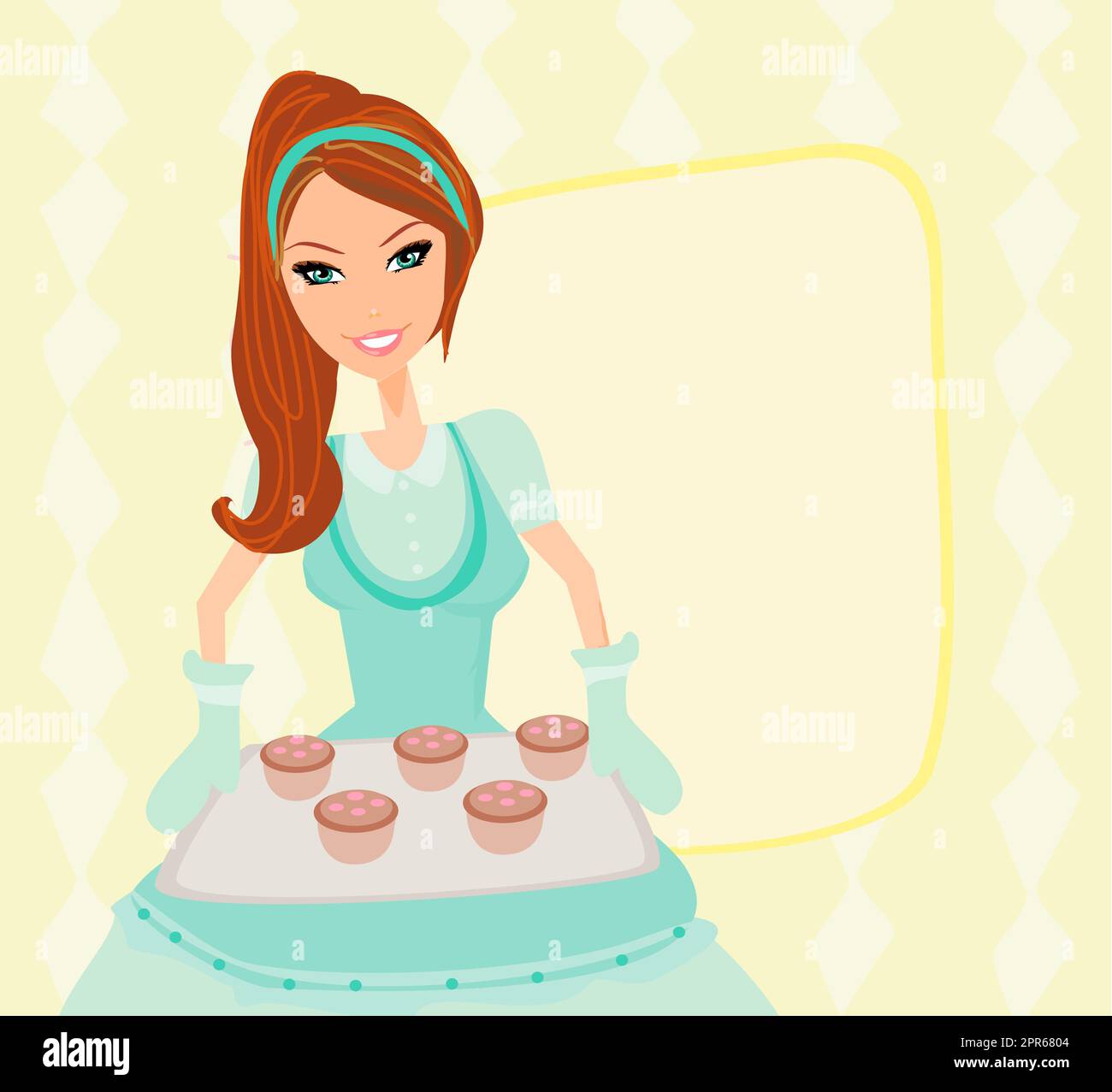 Housewife serving cookies Stock Photo - Alamy