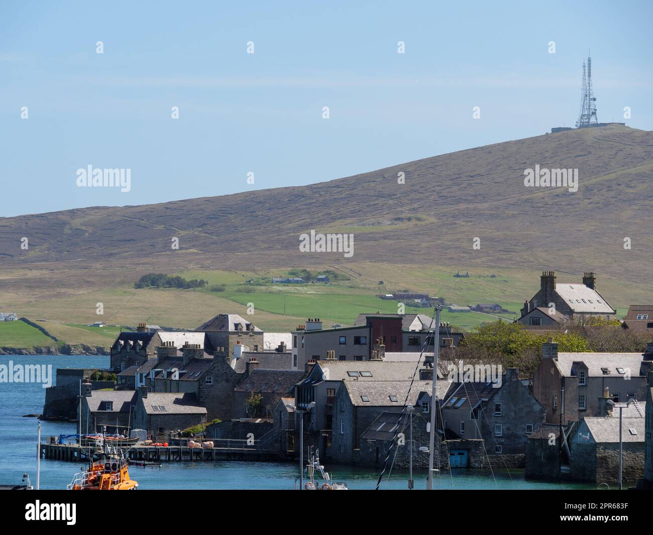 the shetland island with the city of Lerwick Stock Photo - Alamy