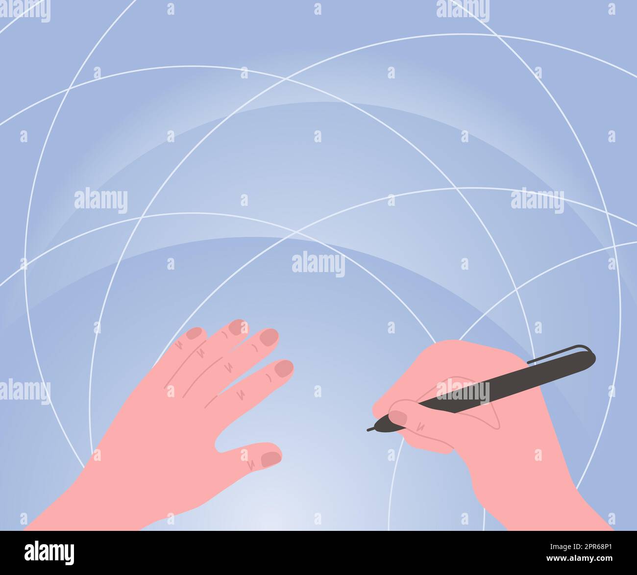 Hands Using Pencil Strategizing Newest Innovative Creative Goal Plans ...
