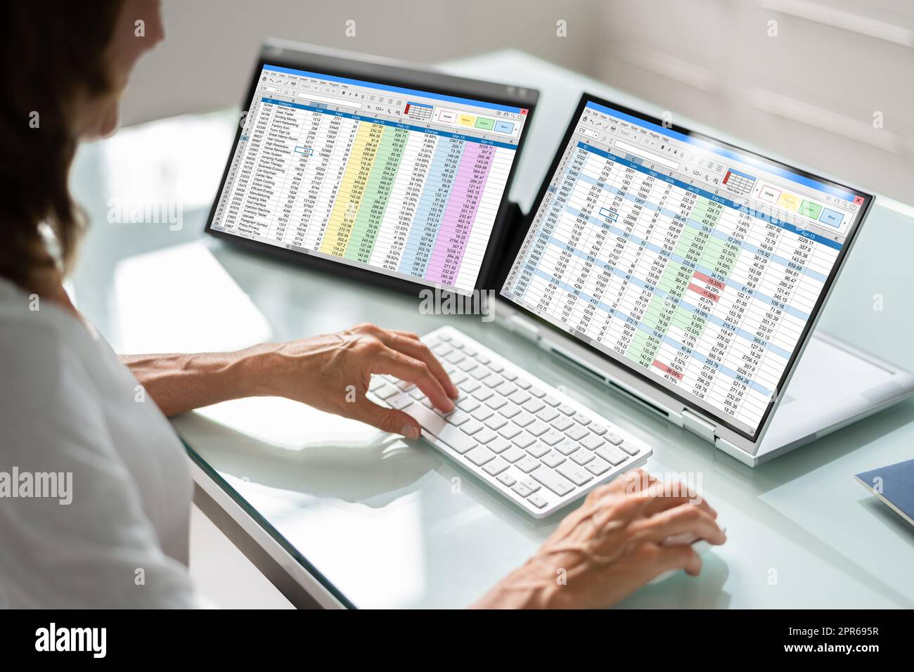 Electronic Spreadsheet Analyst Or Auditor Using Software Stock Photo ...