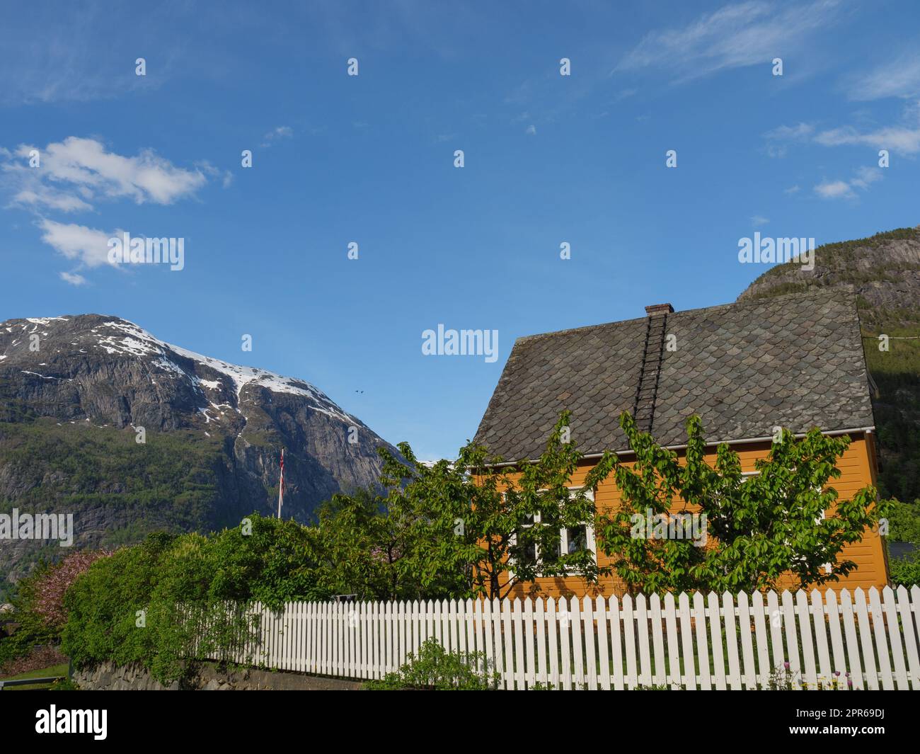 Eidfjord village and the hardangerfjord in norway Stock Photo - Alamy