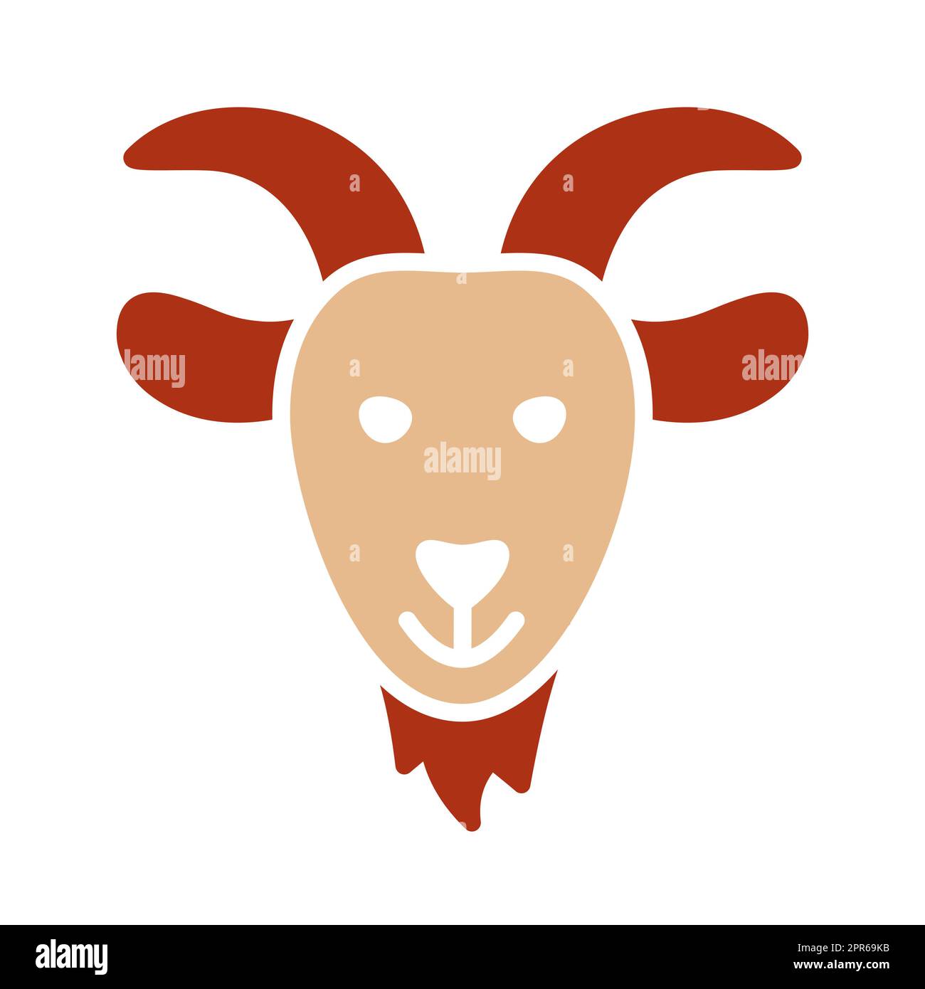 Goat glyph icon. Farm animal vector illustration. Agriculture sign ...