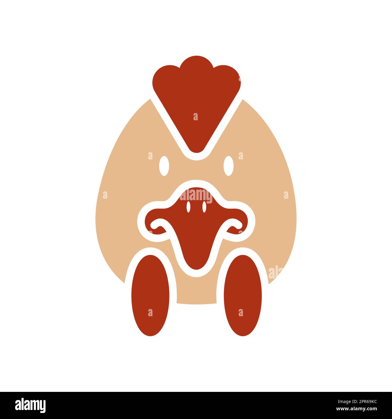 Chicken glyph icon. Animal head vector illustration. Agriculture sign ...