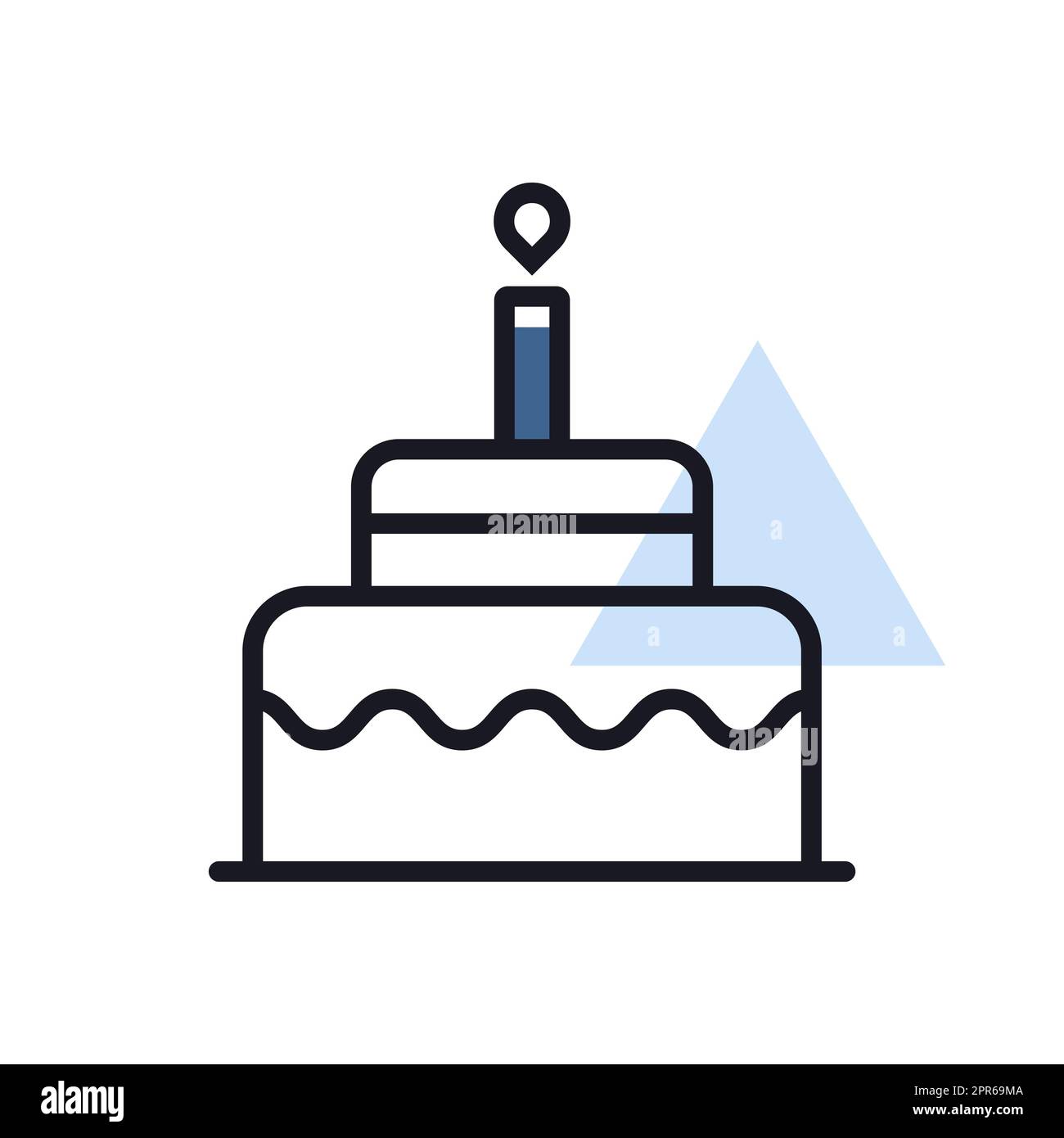 Birthday cake vector isolated icon. Graph symbol for children and ...