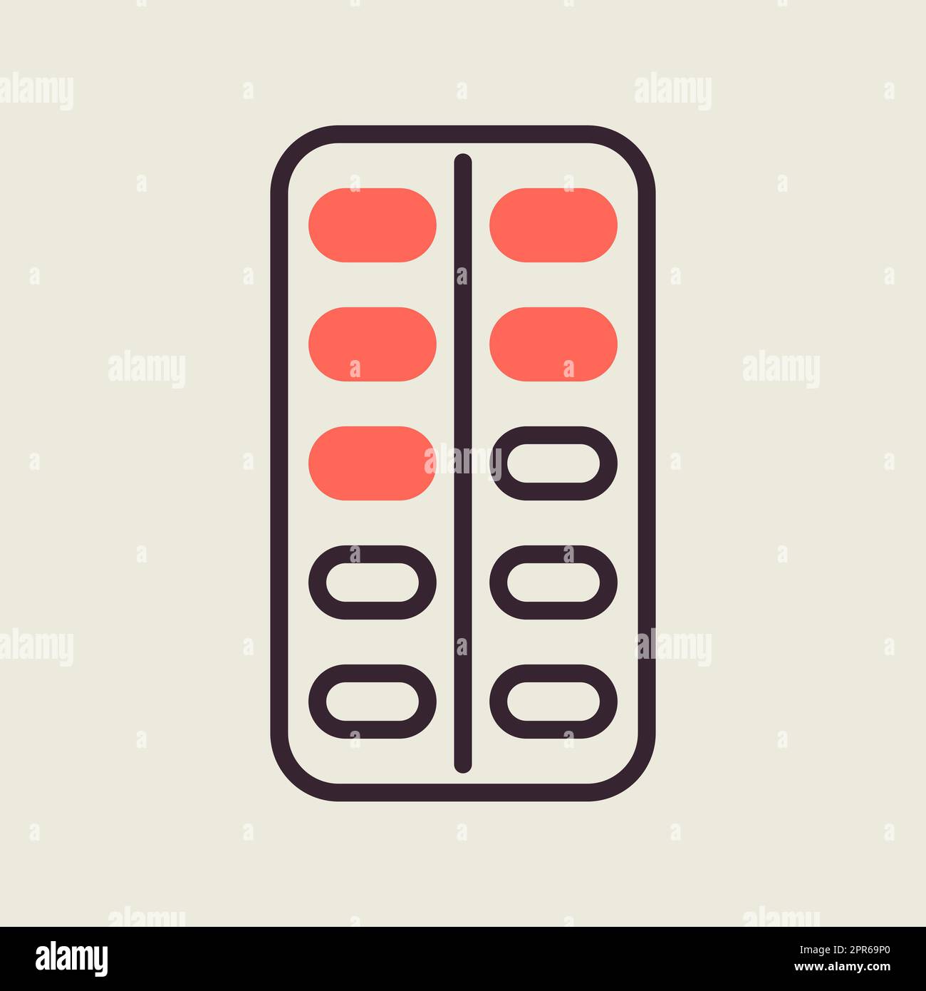 Pills strip vector icon. Medicine and healthcare, medical support sign ...