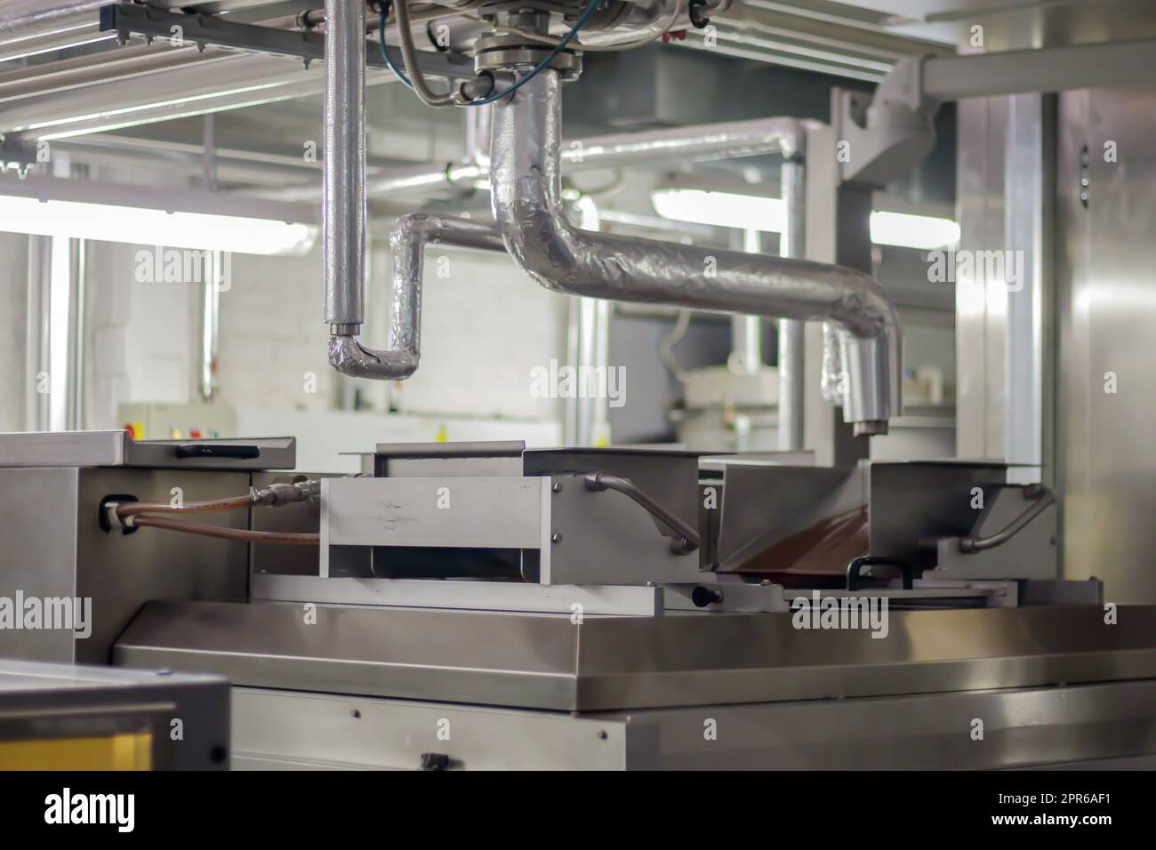 Line for the production of chocolate in an industrial factory ...