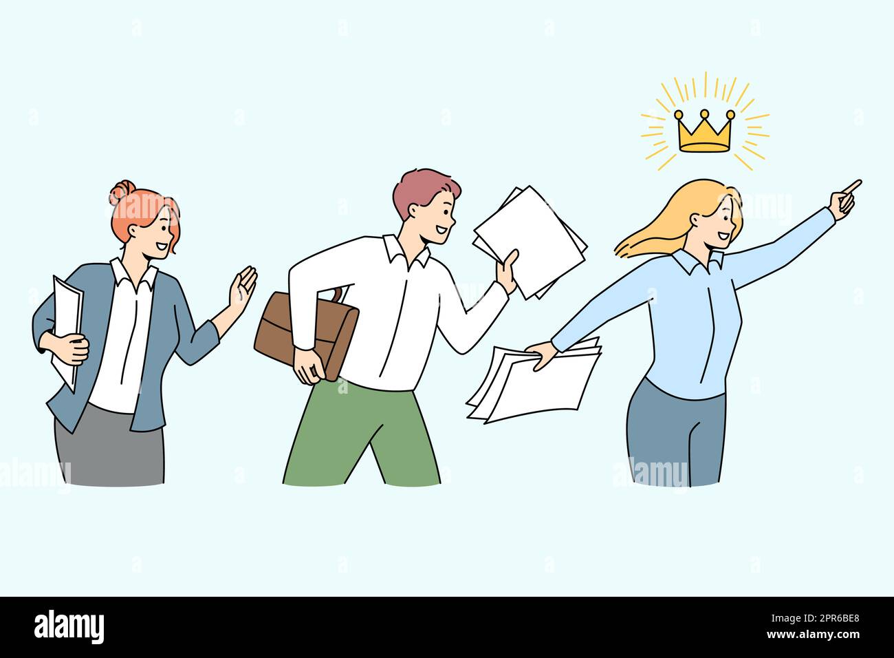 Employees following female leader reach shared business goals and ...