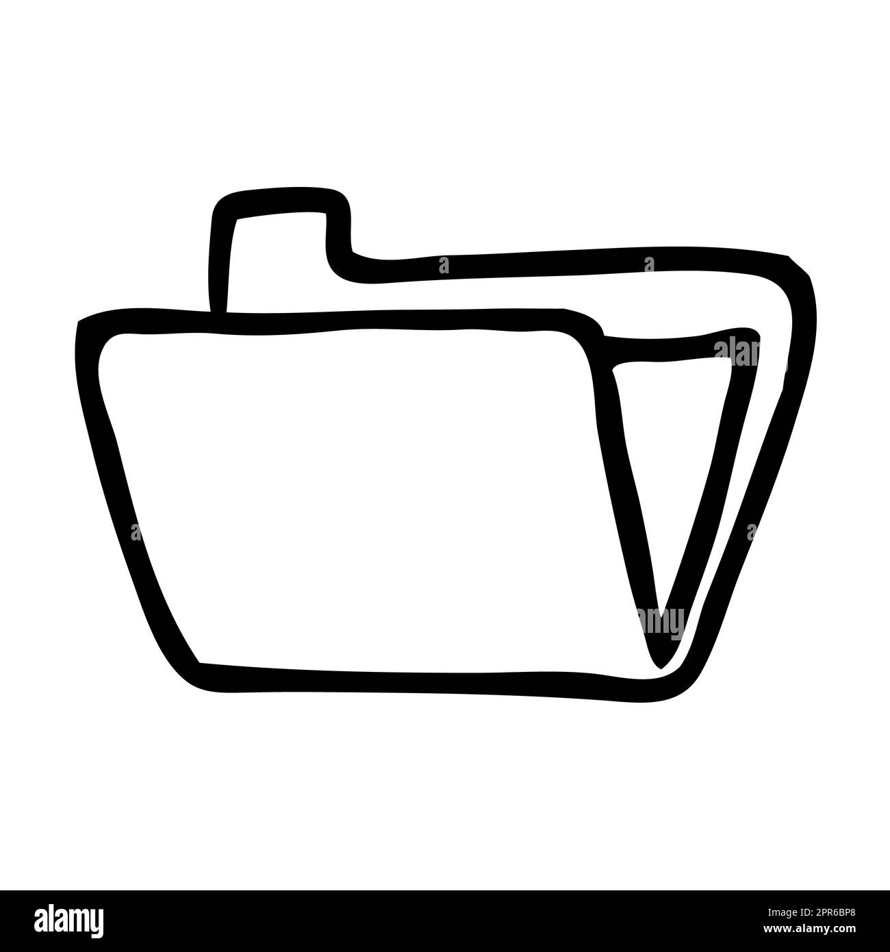 Doodle folder icon hand drawn with thin black line. Isolated on white ...