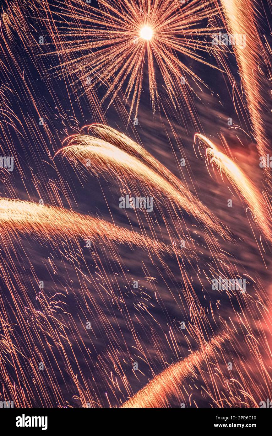 The moment of explosion of fireworks Stock Photo - Alamy