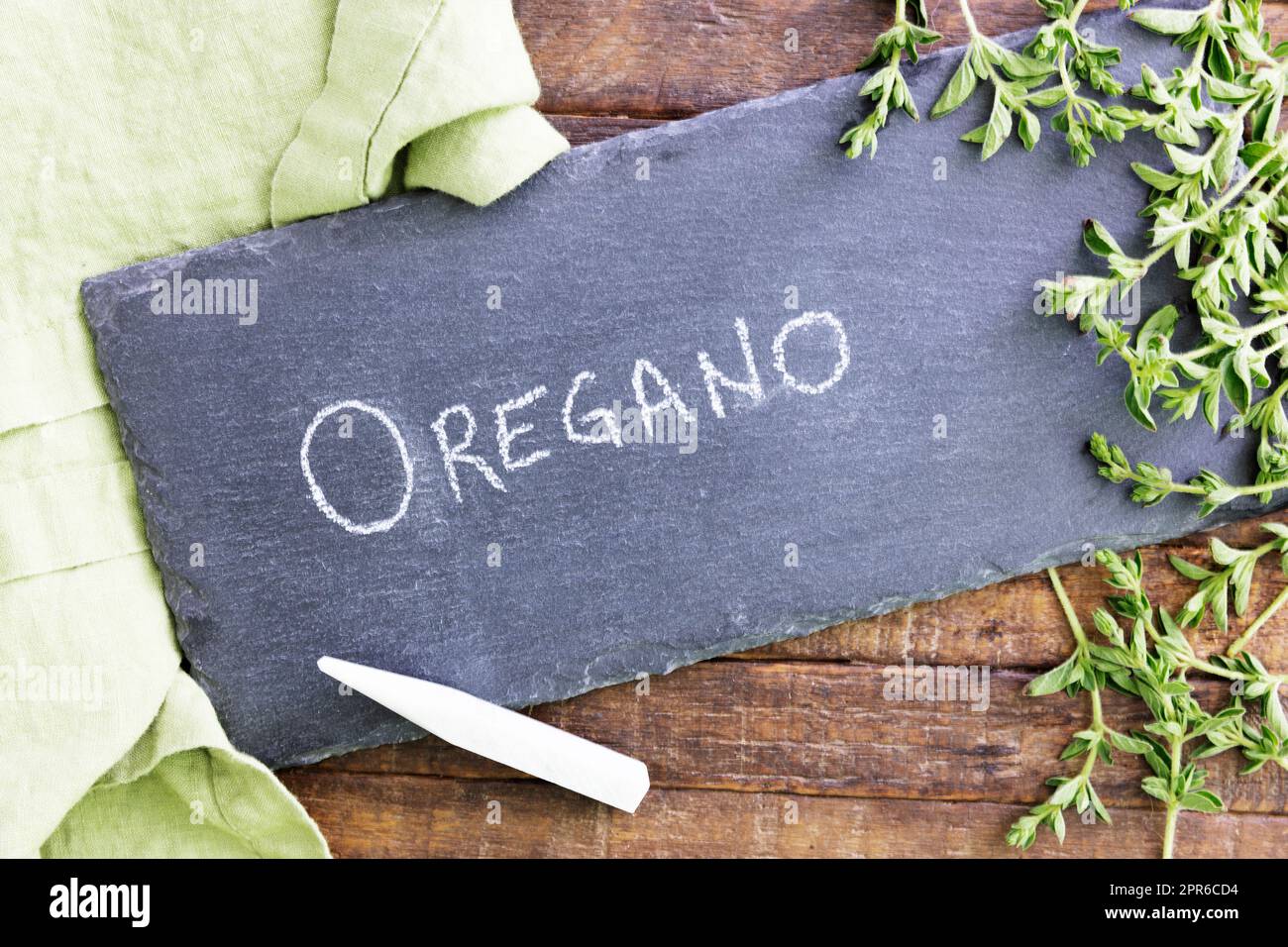 Oregano and Chalkboard Sign Stock Photo - Alamy