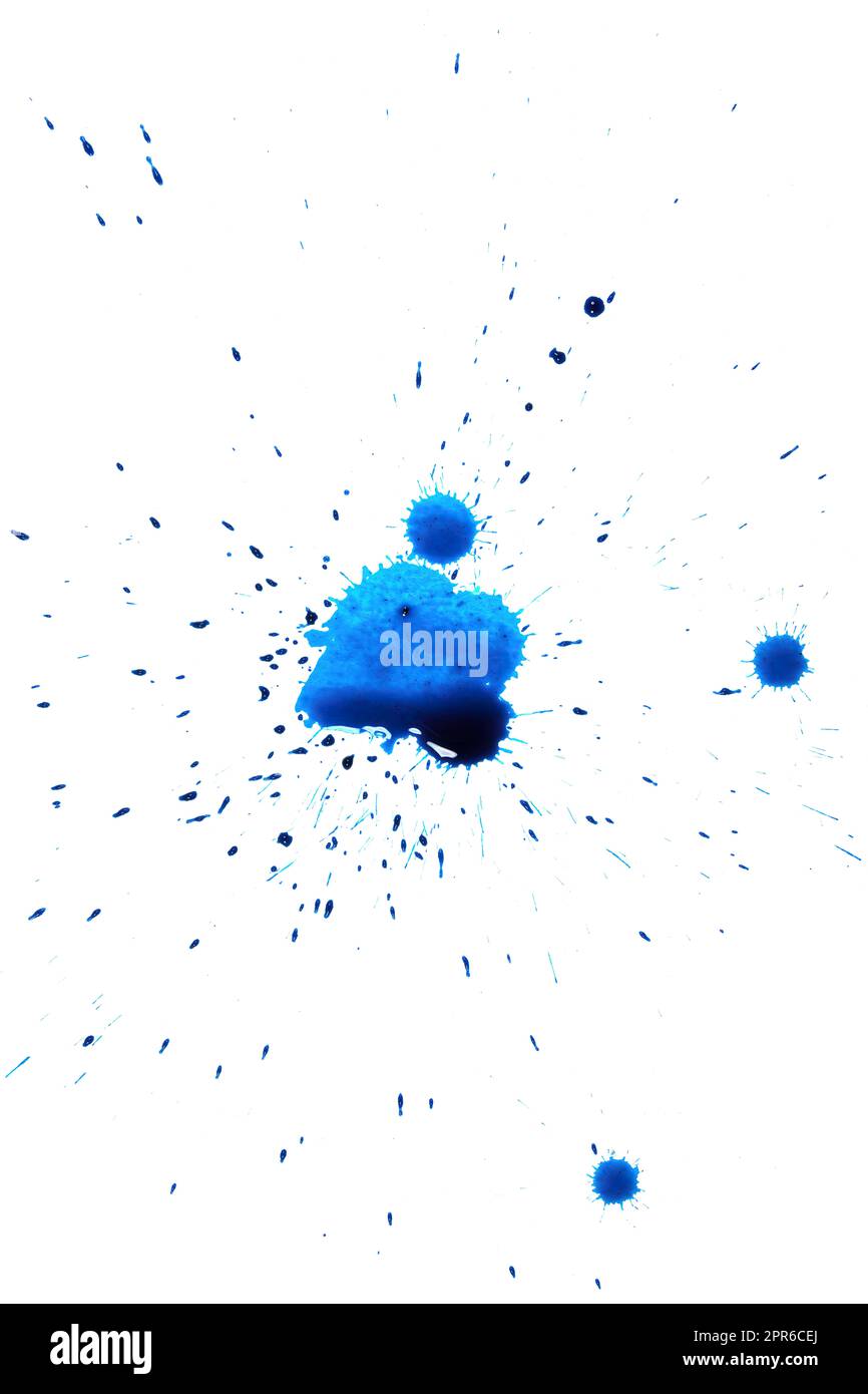 watercolor splash overlay blue splattered ink on white background ...