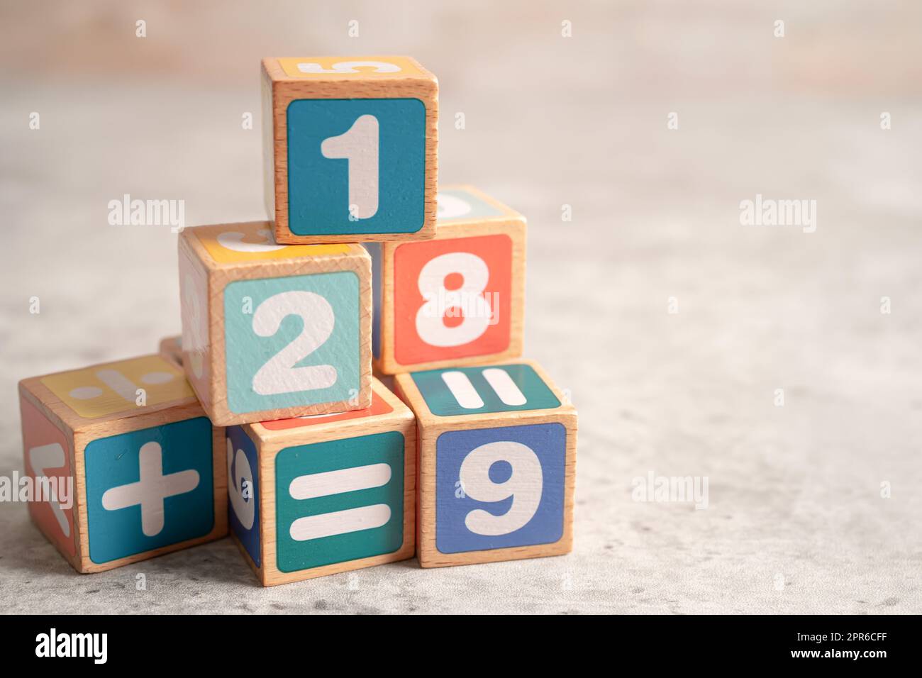 Math number colorful on white background, education study mathematics ...