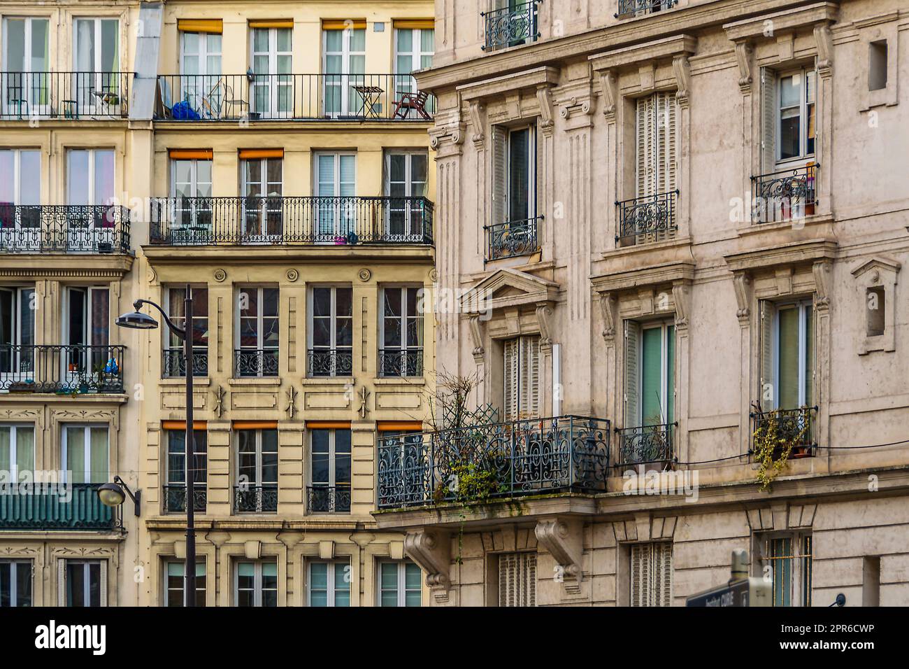 Exterior view old style apartments, paris city, france Stock Photo - Alamy