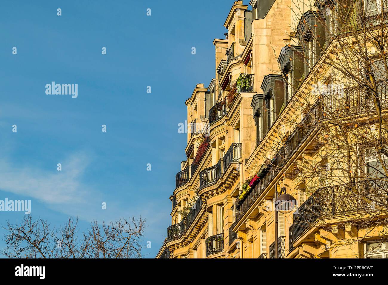 Exterior view old style apartments, paris city, france Stock Photo - Alamy