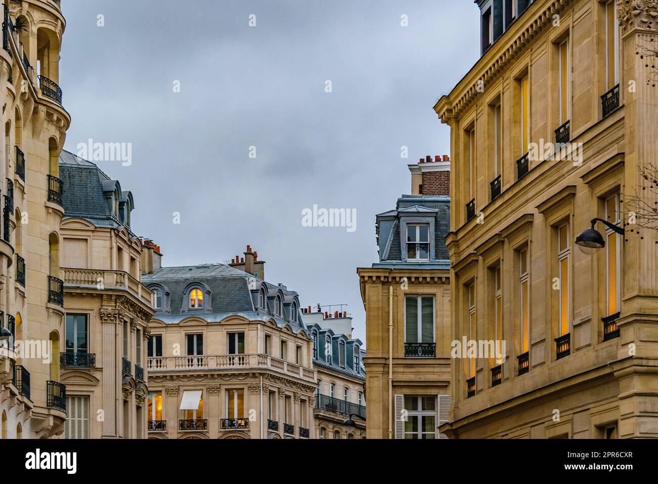 Exterior view old style apartments, paris city, france Stock Photo - Alamy