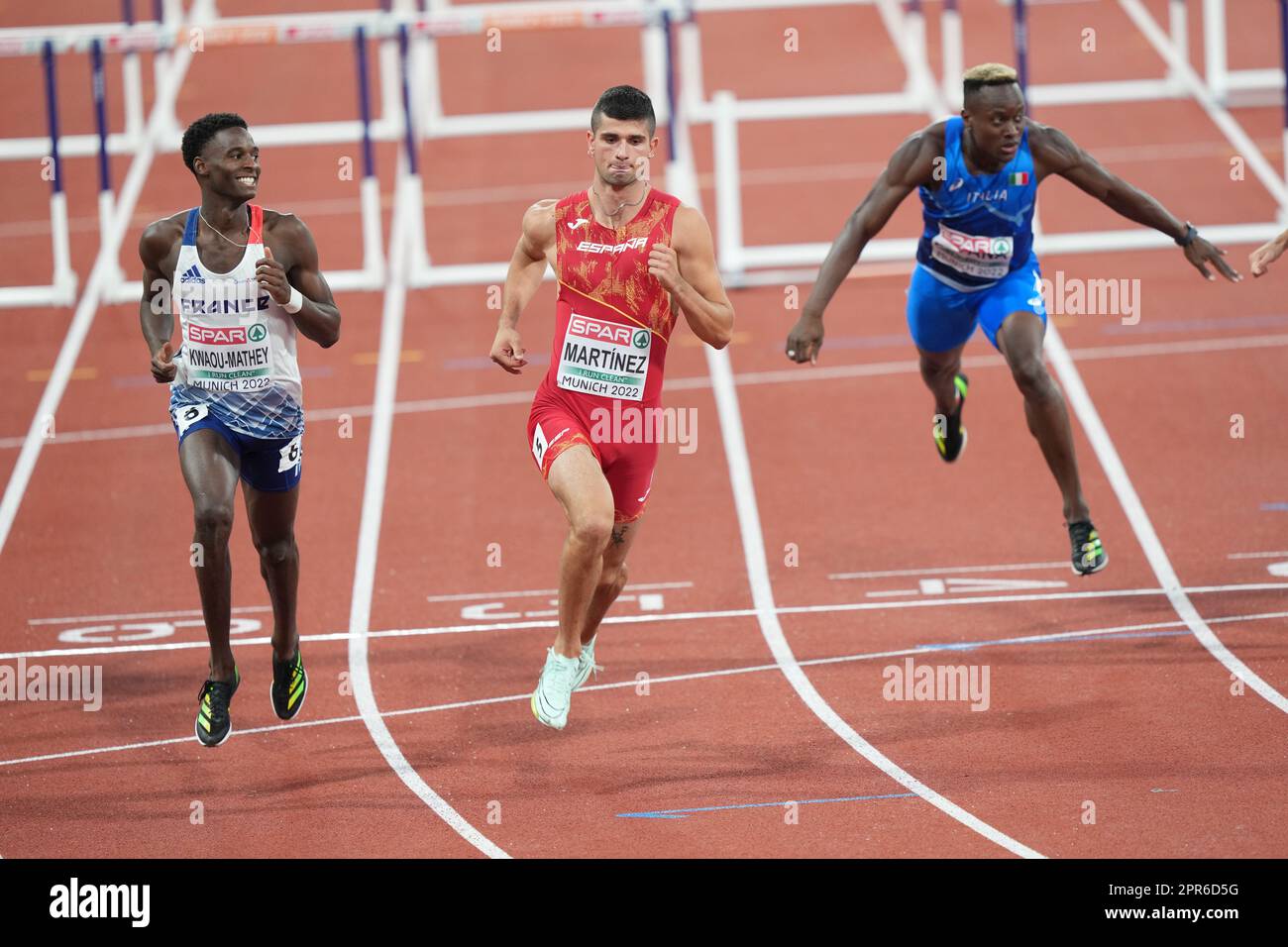 Asier Martínez participating in the 110 meter hurdles of the European ...