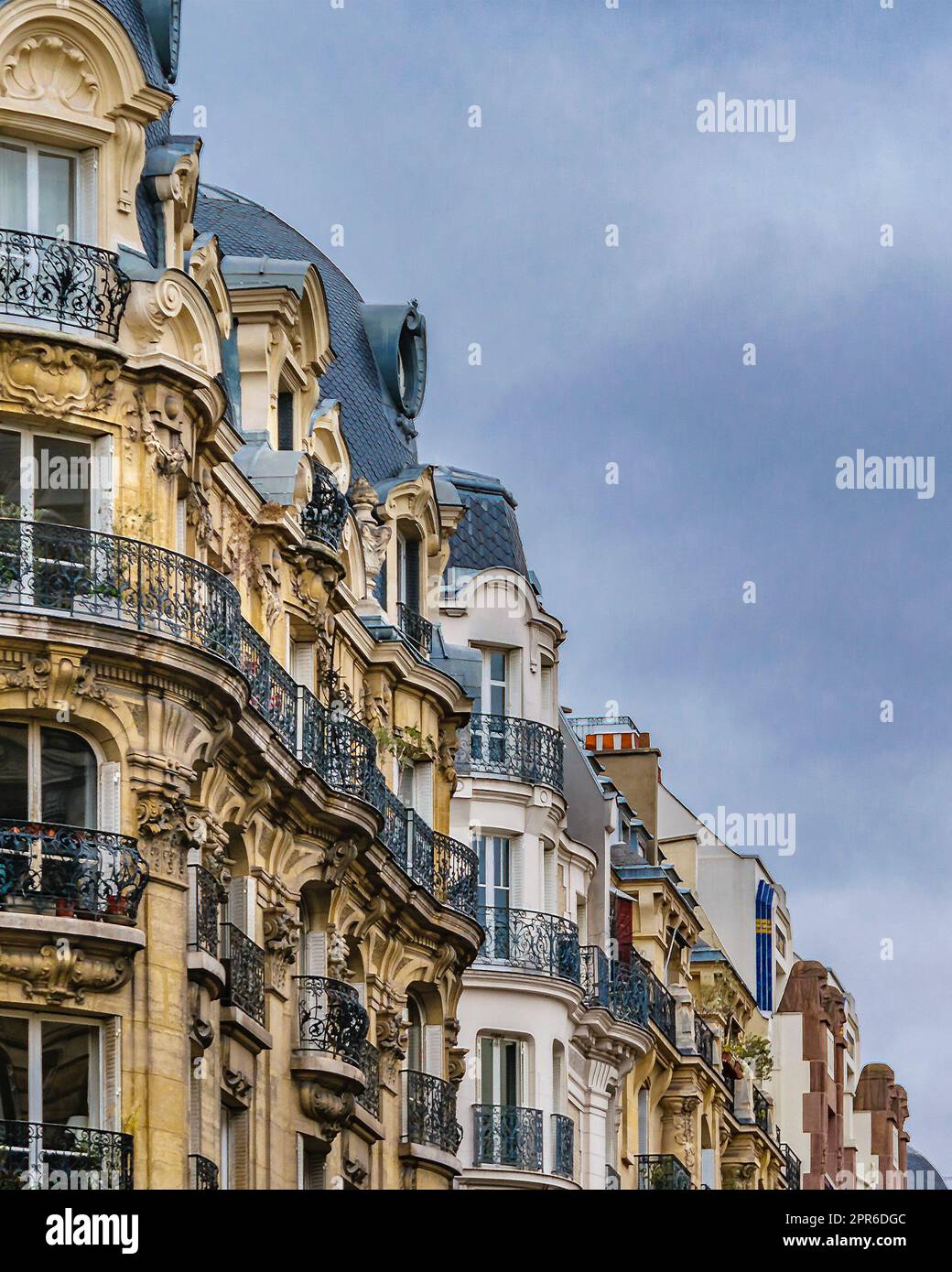 Exterior view old style apartments, paris city, france Stock Photo - Alamy