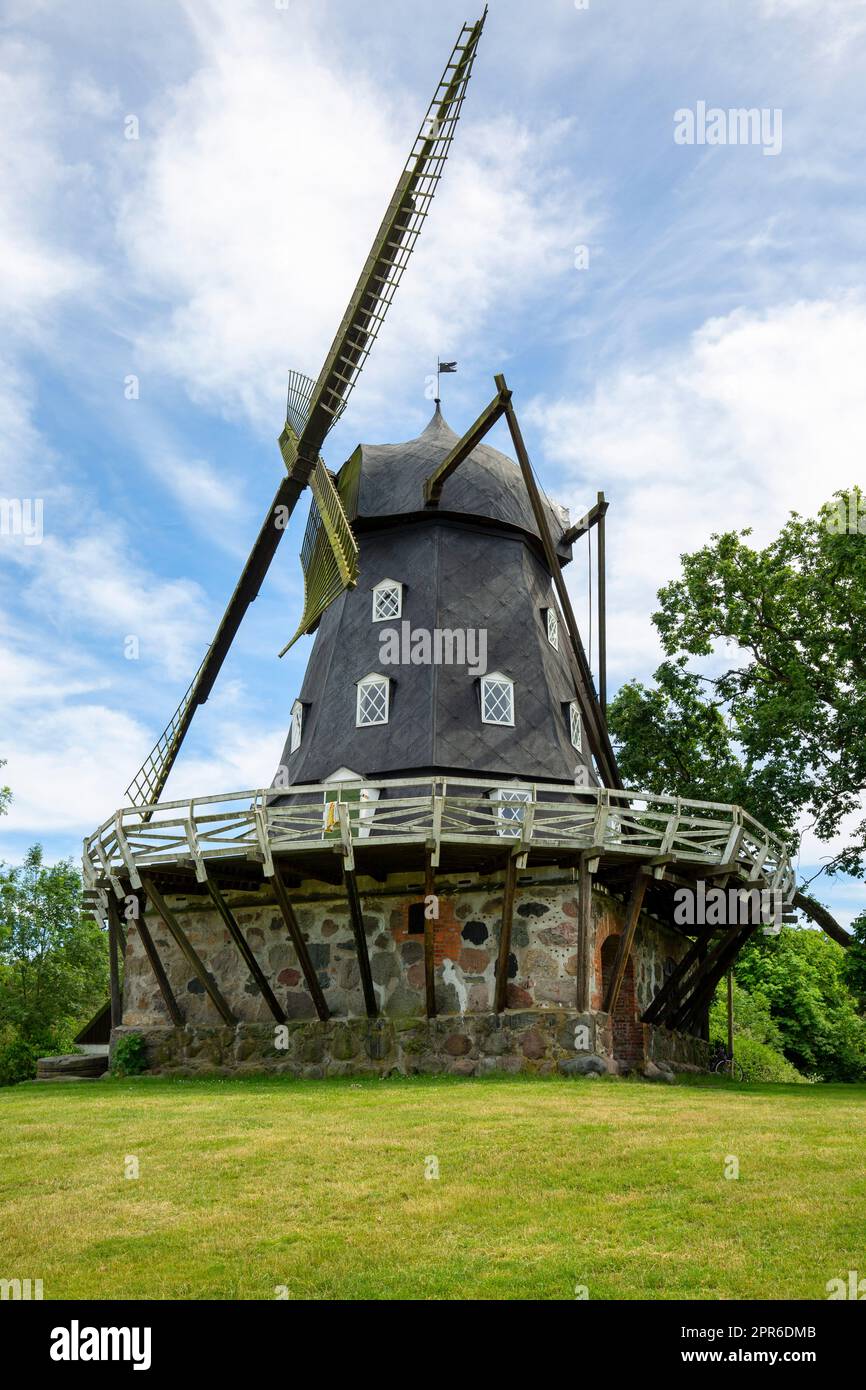 19th century Castle Mill, historical smock mill located in the garden ...