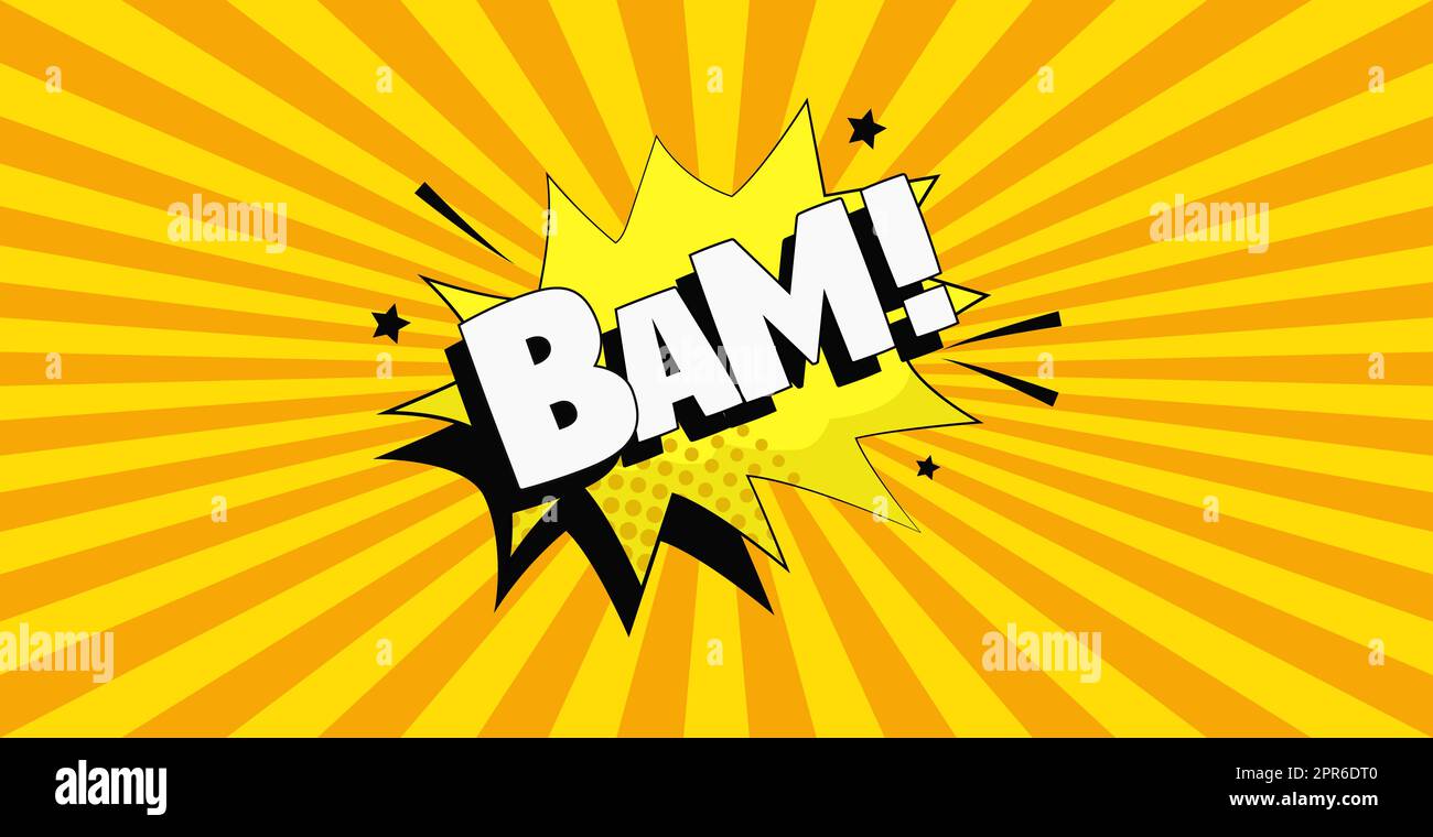 Comic zoom inscription BAM on a colored background - Vector ...