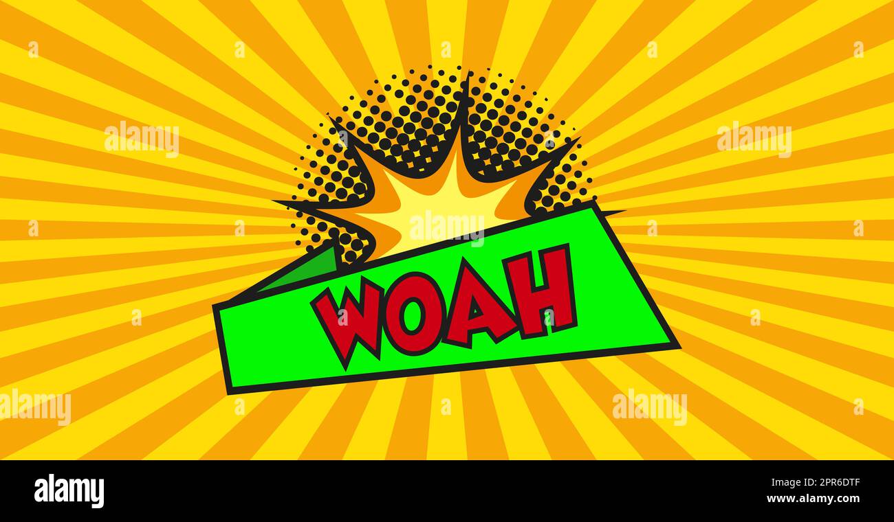 Comic zoom inscription WOAH on a colored background - Vector ...