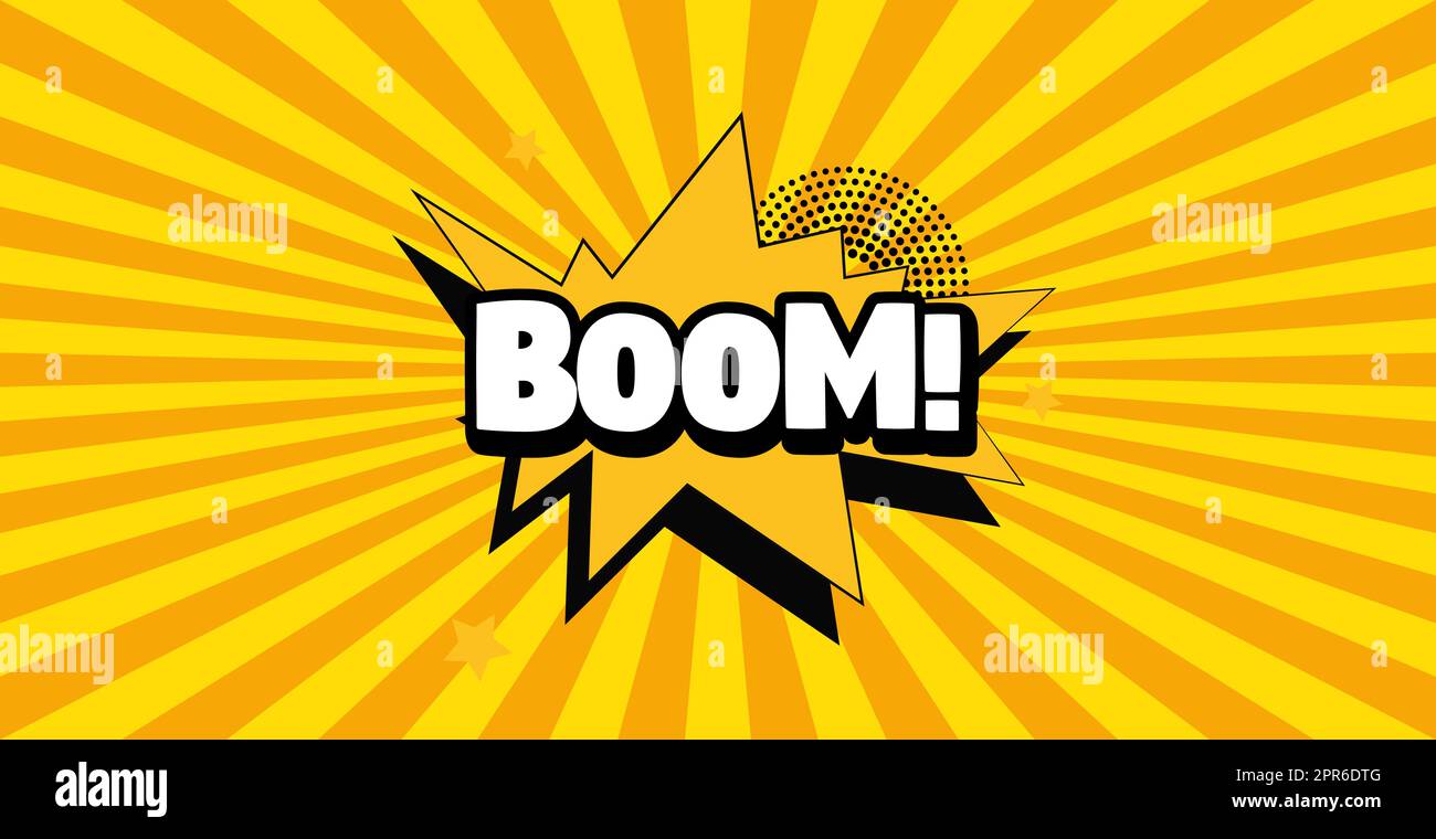 Comic lettering BOOM on white background - Vector illustration Stock ...
