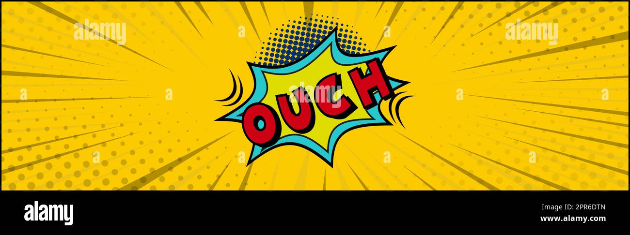Comic lettering OUCH on white background - Vector illustration Stock ...