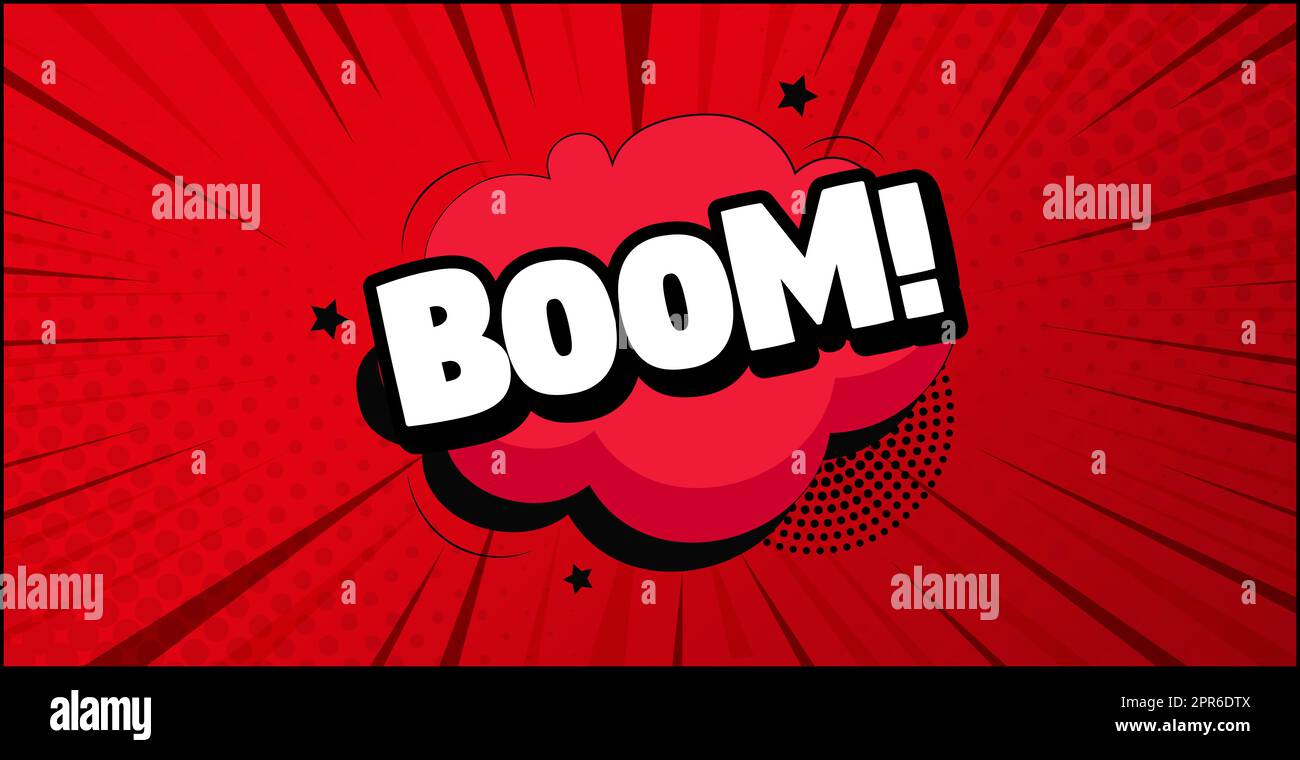 Comic lettering BOOM on white background - Vector illustration Stock ...