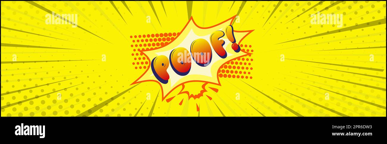 Comic lettering POOF on white background - Vector illustration Stock ...