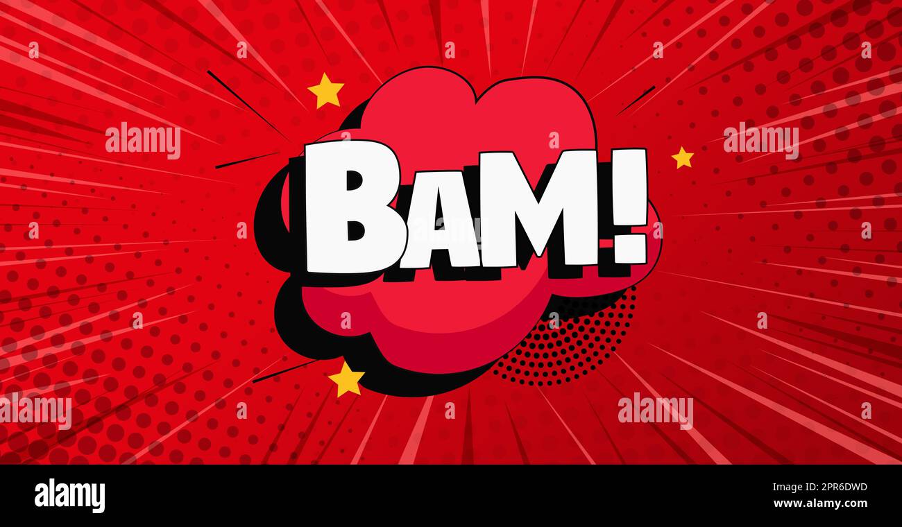 Comic lettering BAM on white background - Vector illustration Stock ...