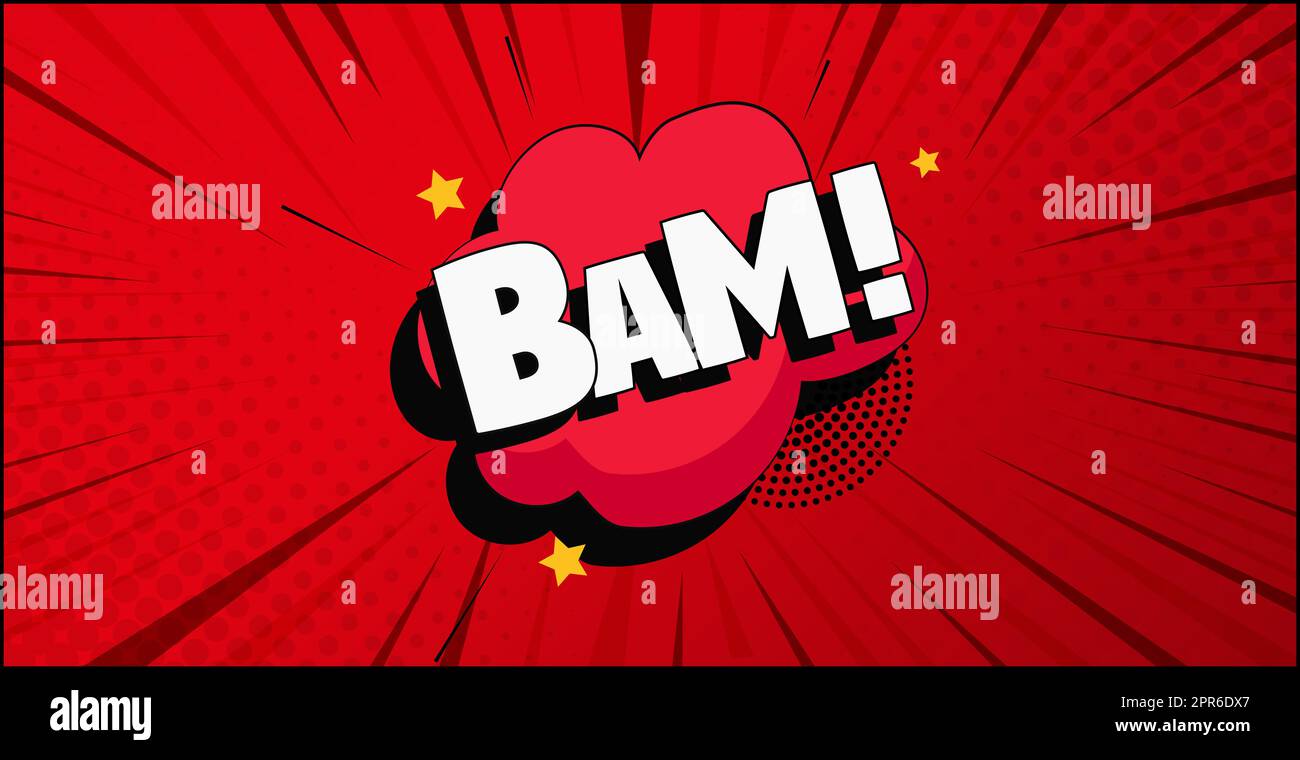 Comic lettering BAM on white background - Vector illustration Stock ...