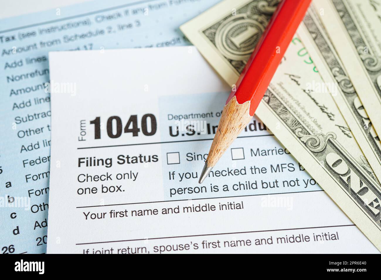 Tax form 1040 U.S. Individual Income Tax Return, business finance ...