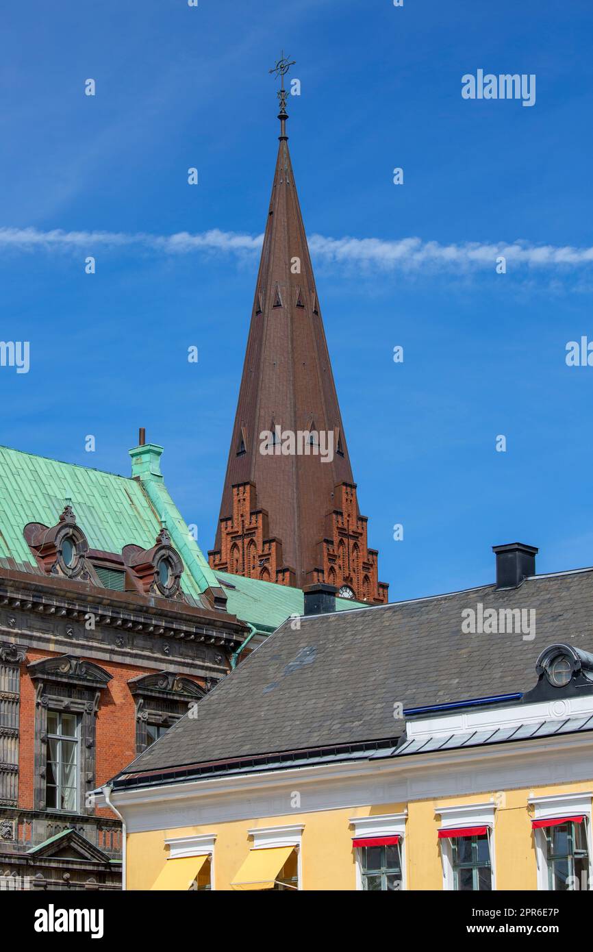 Stortorget, Great Square with historic buildings and tower of 14th ...