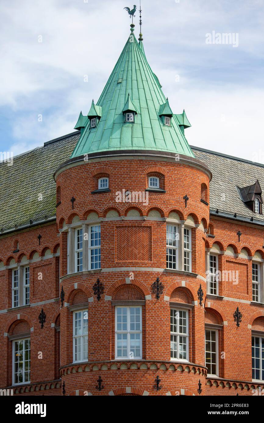 Historic red brick building of Malmo City Library, Malmo, Sweden Stock ...