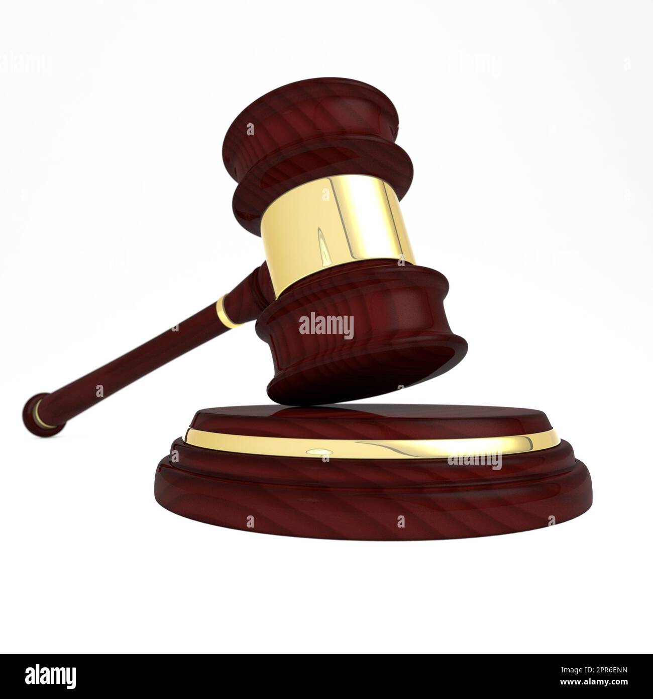 Wooden judge gavel and soundboard, isolated on white background Stock ...