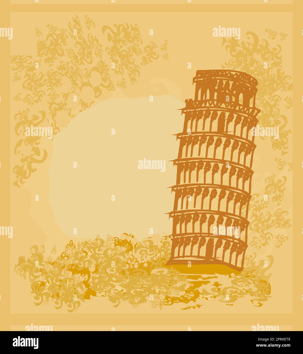 vector pisa tower grunge background Stock Photo - Alamy