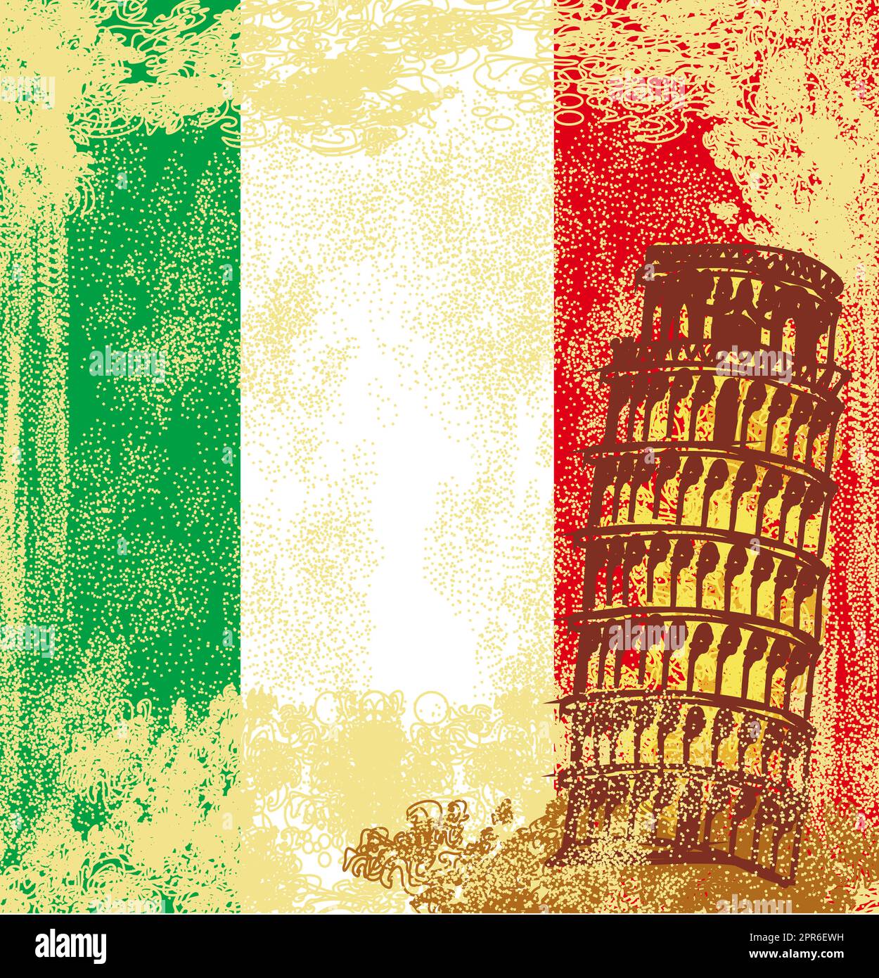 vector pisa tower grunge background Stock Photo - Alamy