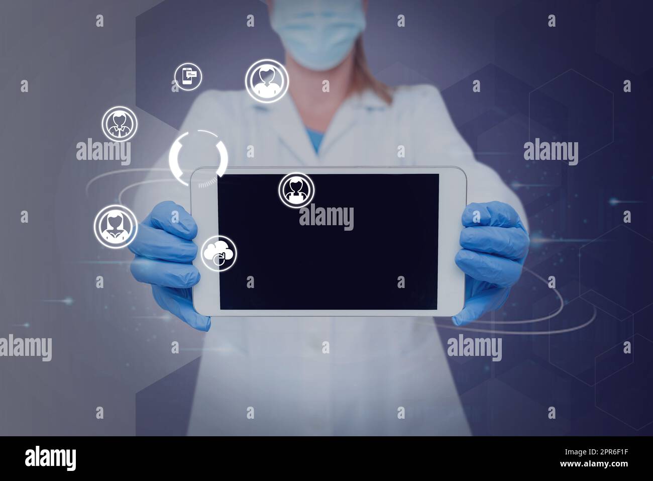 Nurse holding tablet symbolizing successful teamwork accomplishing ...