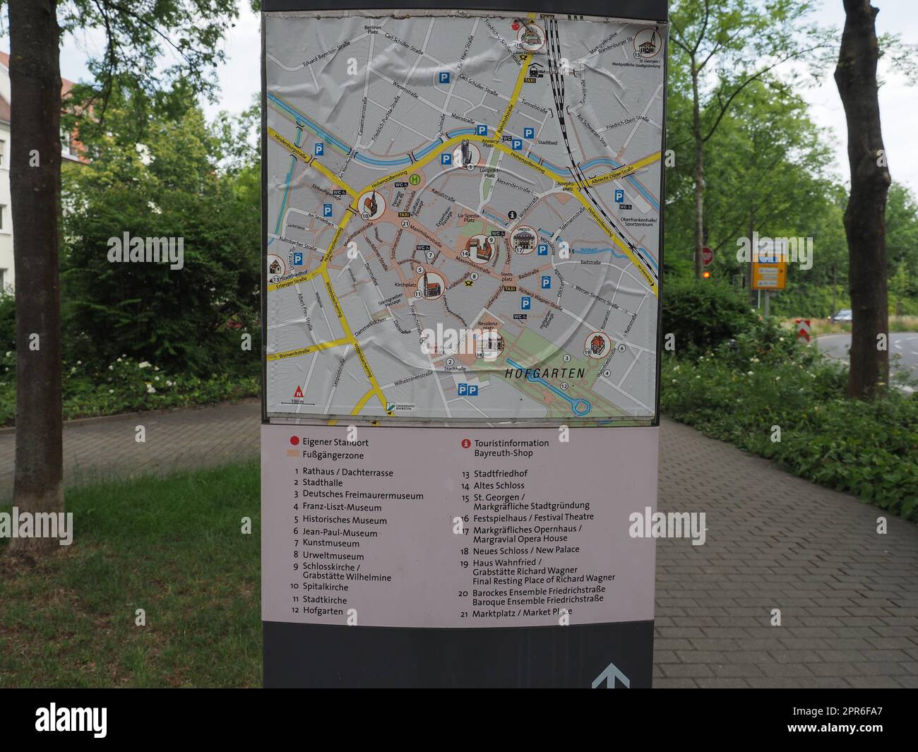 Map of the city of Bayreuth, Germany Stock Photo - Alamy