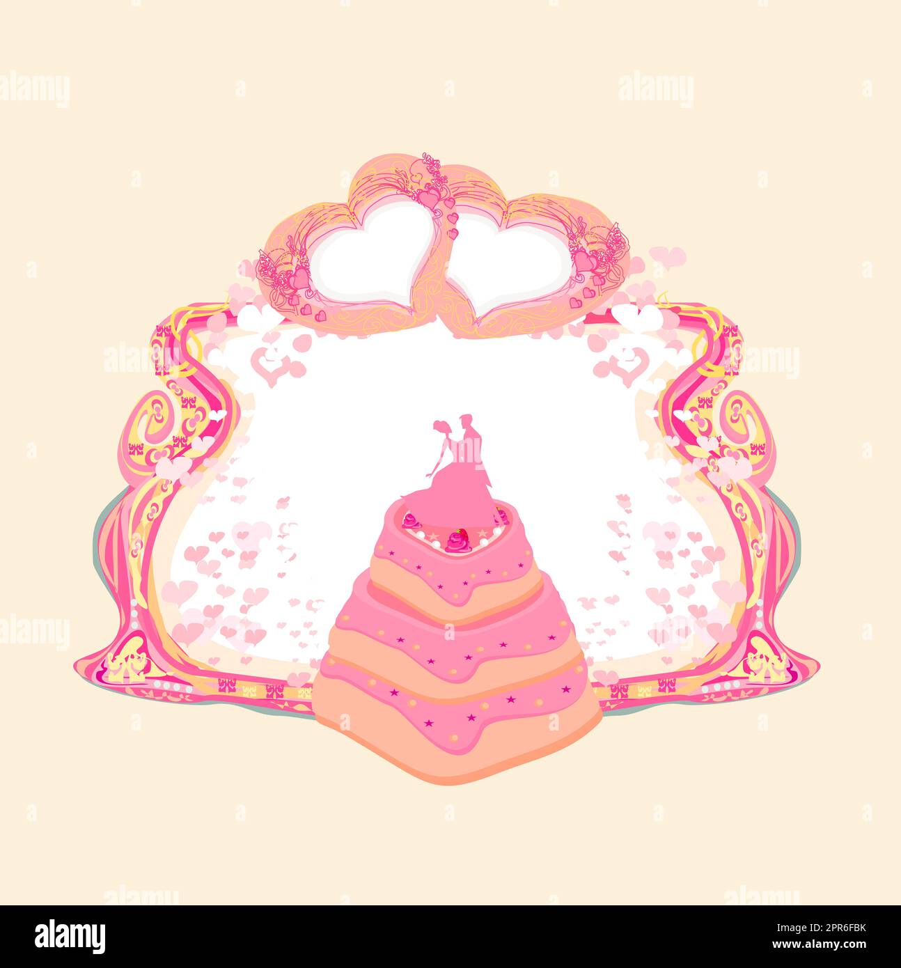 wedding cake card design Stock Photo - Alamy